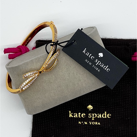 kate spade | Jewelry | Kate Spade All Tied Up Pave Bow Hinged Bangle ...